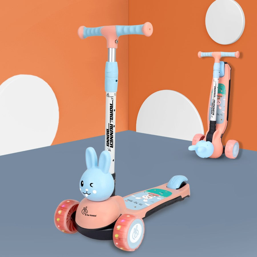 Road Runner Bunny Scooter For Kids With PU LED Wheels - R for Rabbit