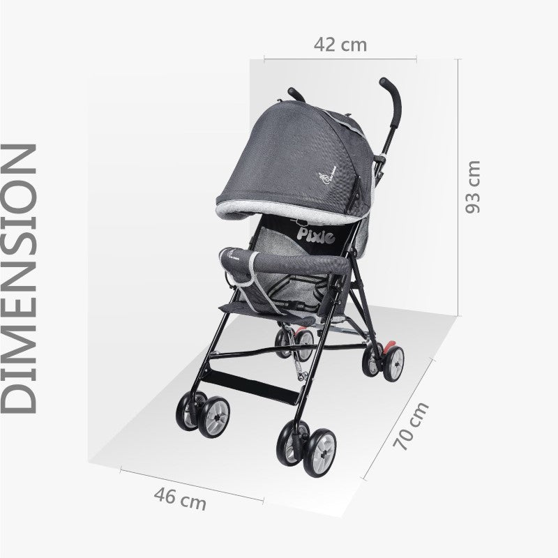 Pixie Buggy Baby Stroller & Pram - Easy to Fold & Store