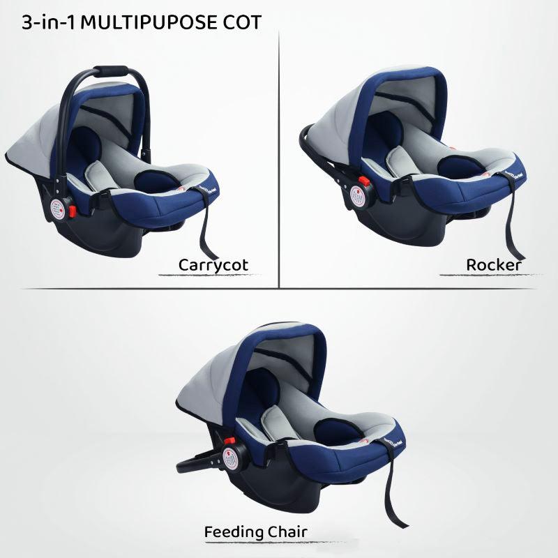 Cozy 3-in-1: Versatile Baby Carry Cot for Safe Travels