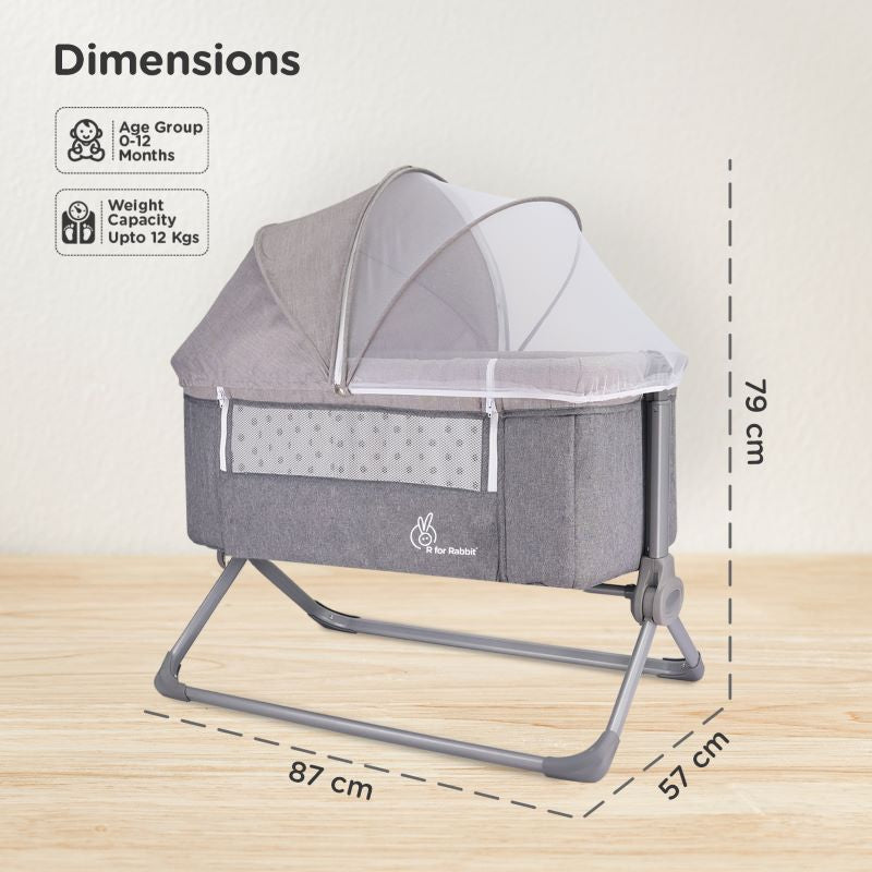 Hop A Little Baby Cot Bed With 4 Levels of Height Adjustment
