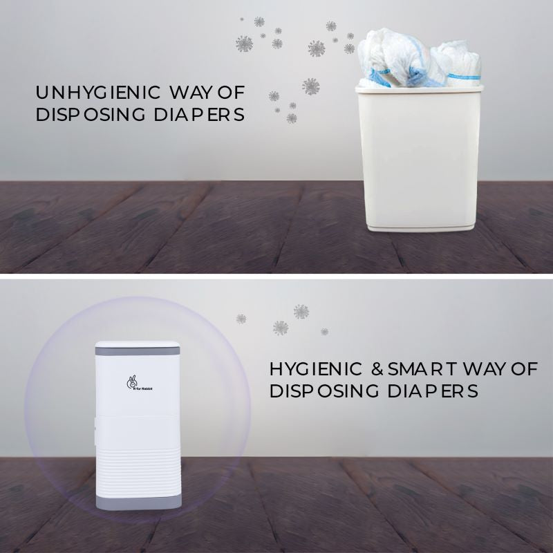 Hygo Bin- Portable Diaper Bin with Built-in Odor Controlling Carbon Fi