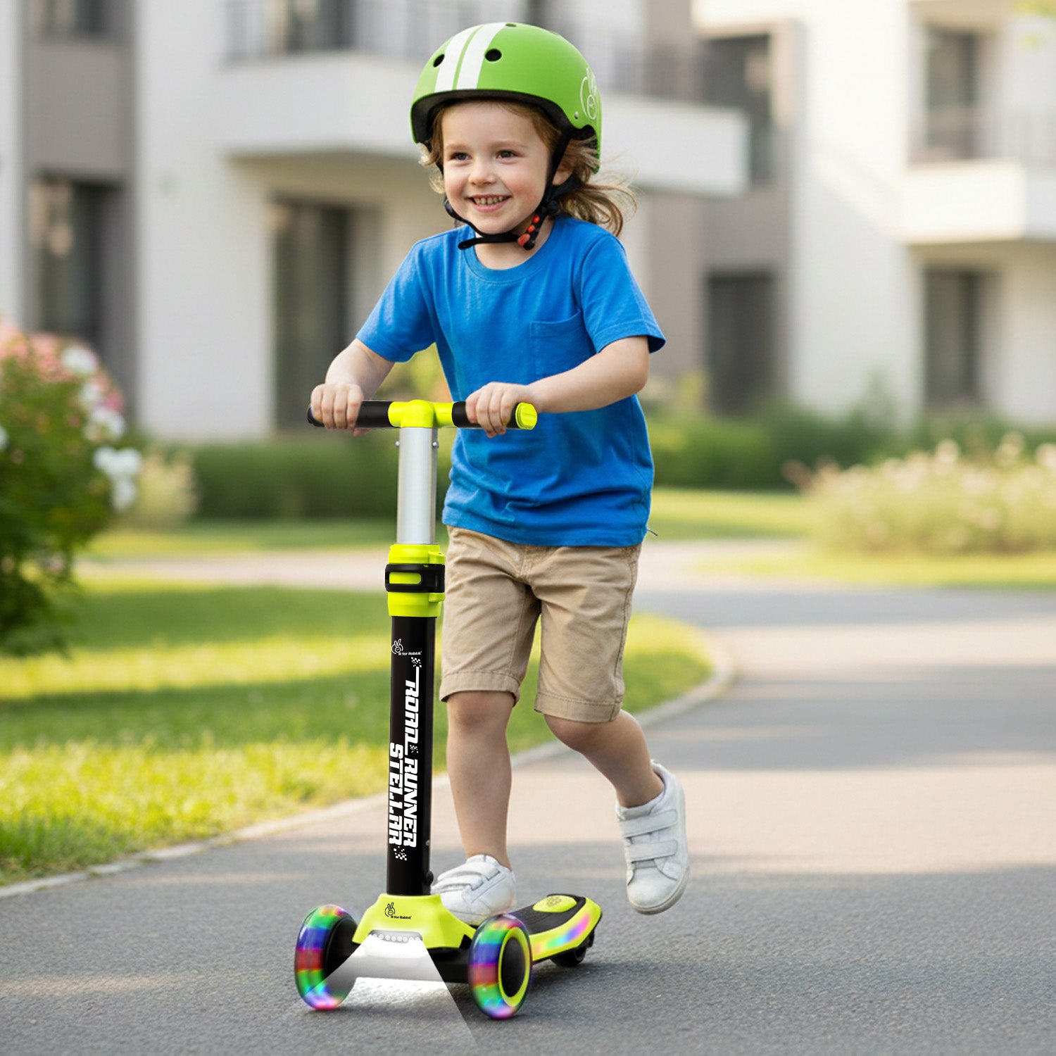 Road Runner Stellar Kids Scooter with Music Lights and Height Set