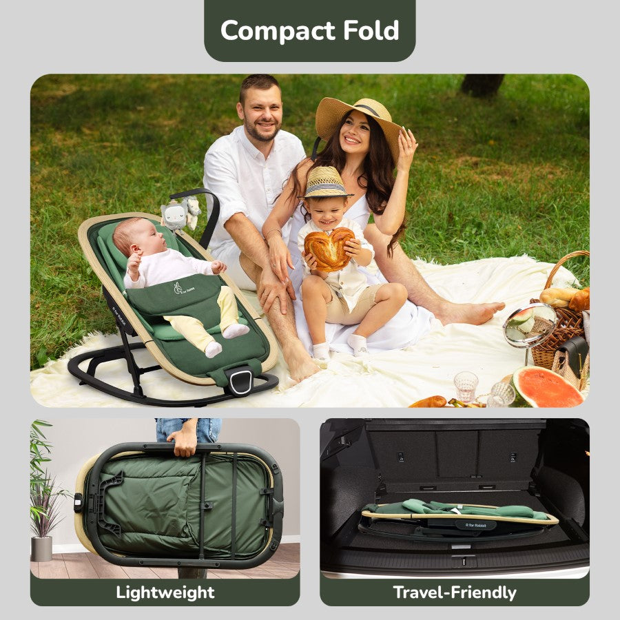 Lightweight Baby Rocker & Sleeper R for Rabbit Rock N Nap Bliss