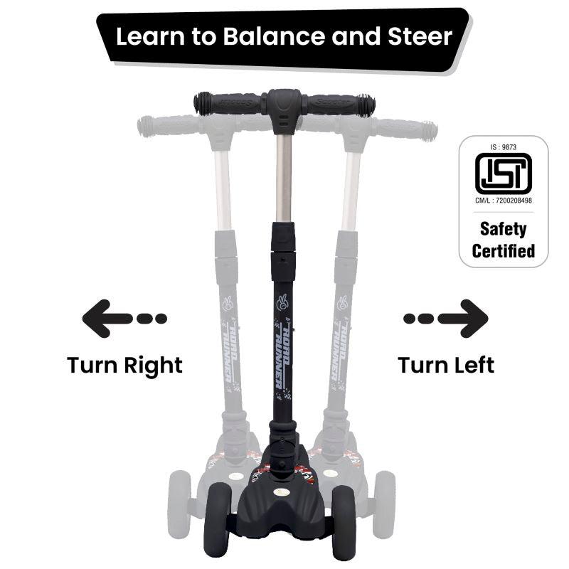 Road Runner Kids Scooter - PU LED Wheels, 4 Level Height Adjustment
