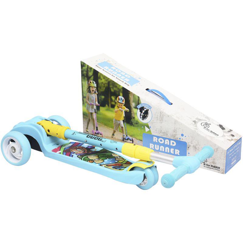 Road Runner Kids Scooter - PU LED Wheels, 4 Level Height Adjustment