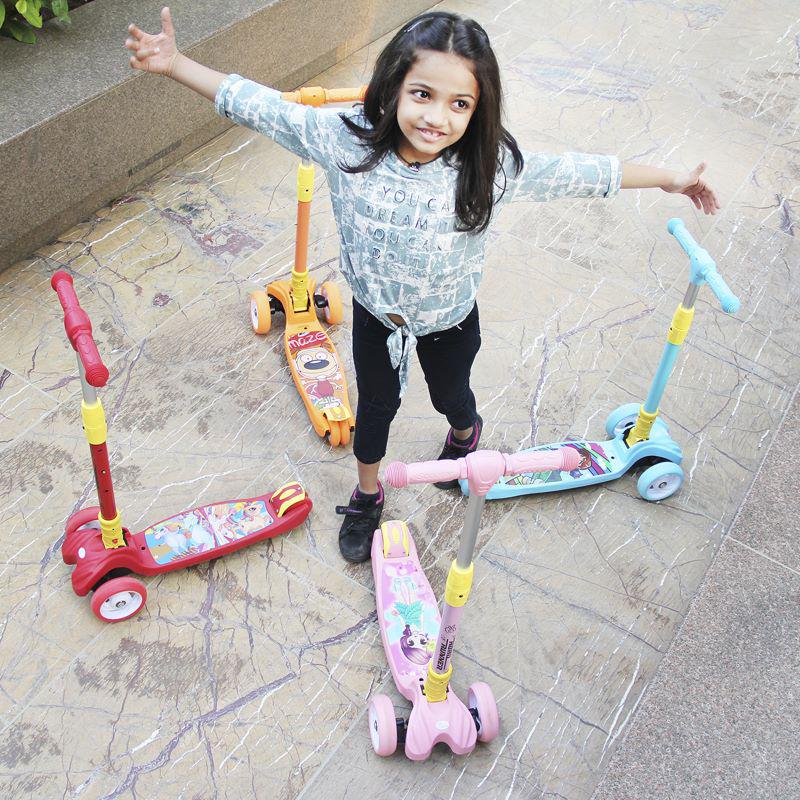 Road Runner Kids Scooter - PU LED Wheels, 4 Level Height Adjustment