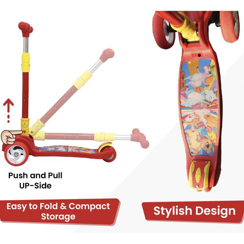 Road Runner Kids Scooter - PU LED Wheels, 4 Level Height Adjustment