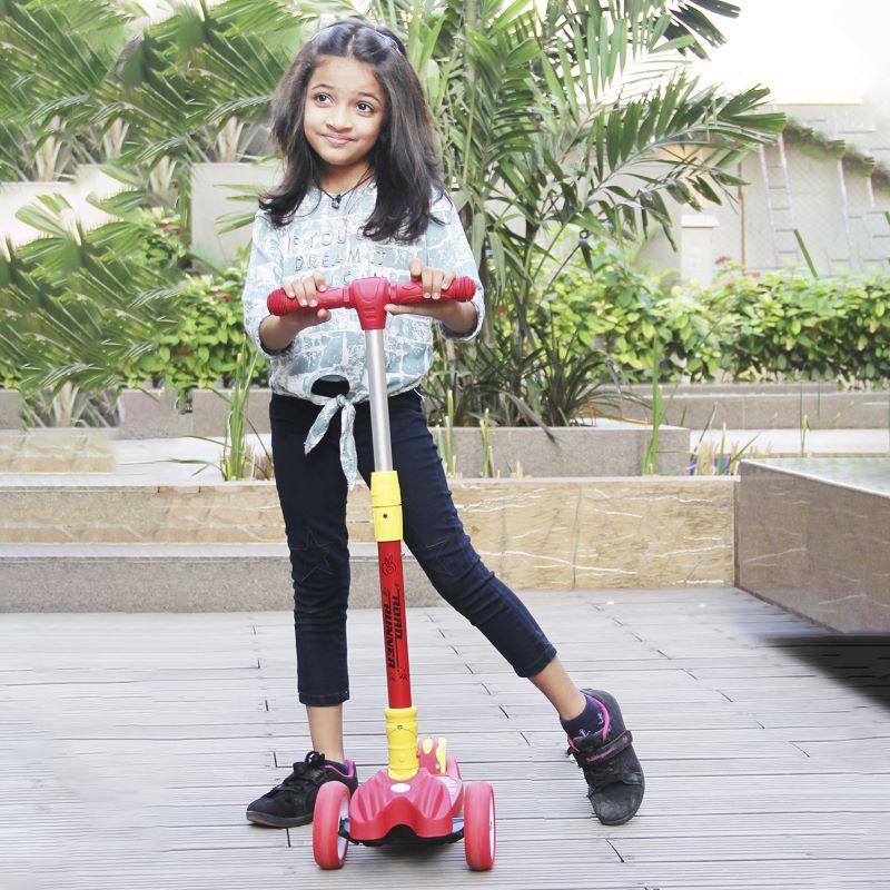 Road Runner Kids Scooter - PU LED Wheels, 4 Level Height Adjustment