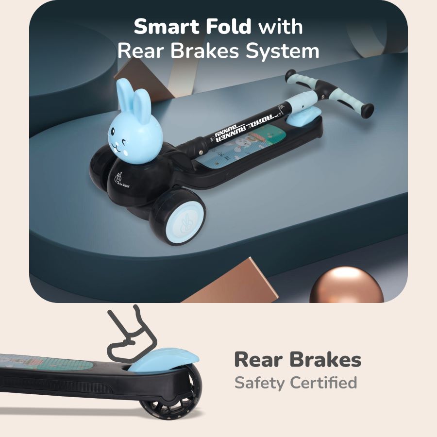 Road Runner Bunny Scooter For Kids With PU LED Wheels - R for Rabbit