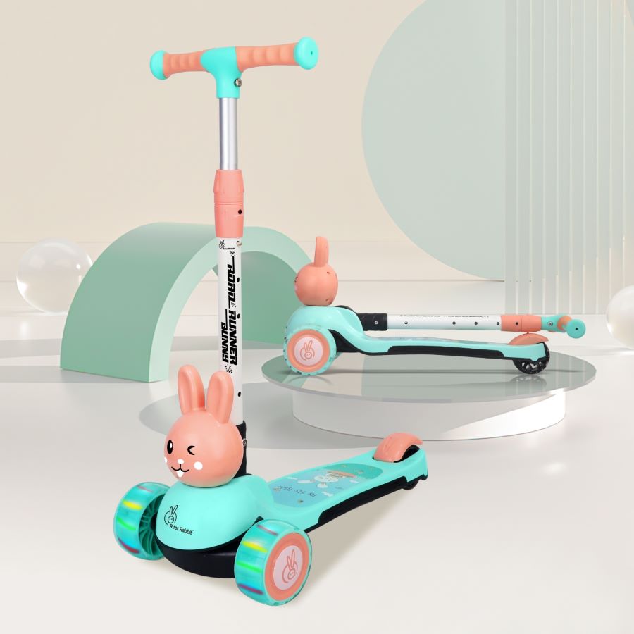 Road Runner Bunny Scooter For Kids With PU LED Wheels - R for Rabbit