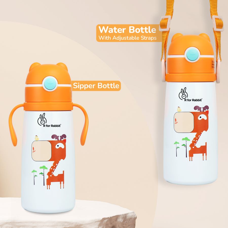 R for Rabbit Steebo Safari Stainless Steel Sipper Feeding Bottle for Kids