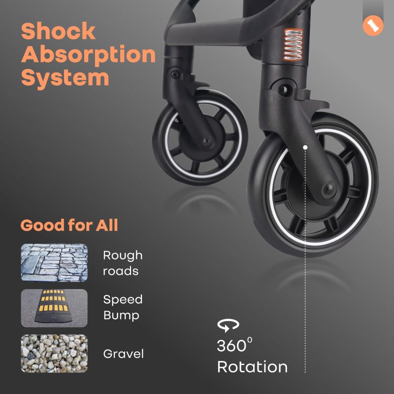 Street Smart 360-Degree Rotatable Stroller: EN 1888 Certified
