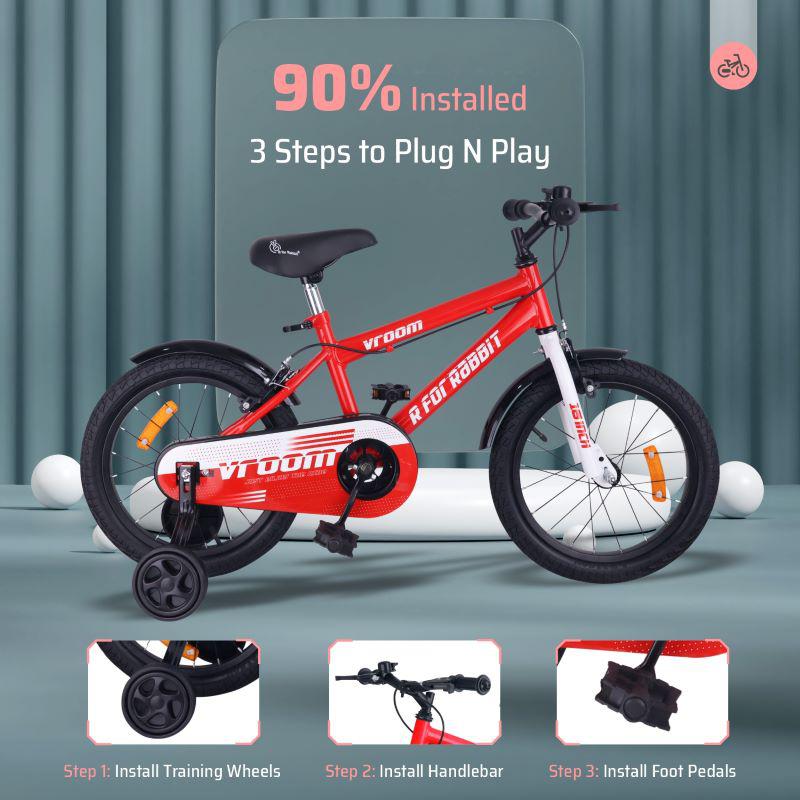 Vroom 16T Kids Bicycle with Easy 90% Installation - R For Rabbit