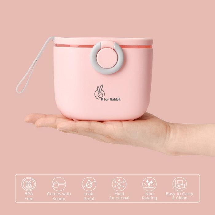 Leak-Proof Milk Powder Box First Feed (Pink) Travel Set - R for Rabbit