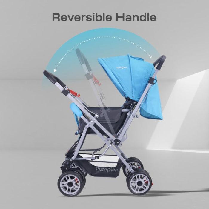 Kiddie Kingdom Stroller - 3 Position Recline, Easy Fold, Reversible Ha