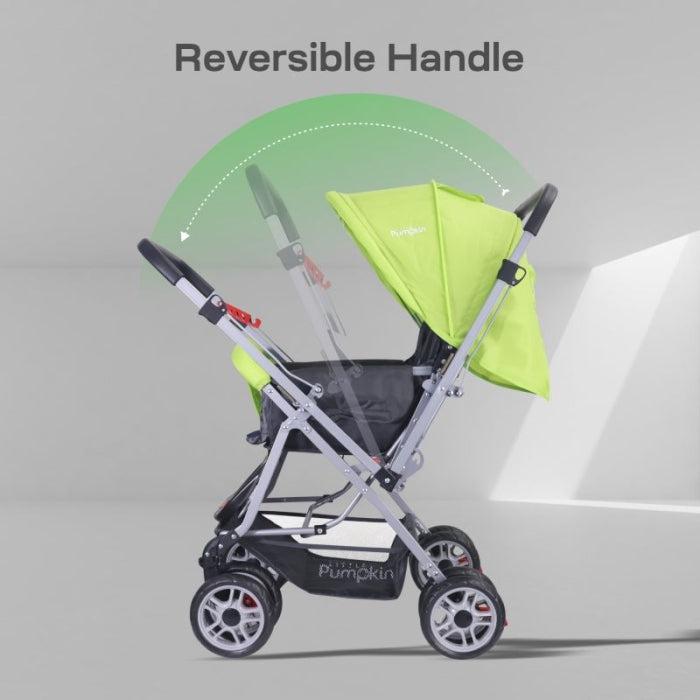 Kiddie Kingdom Stroller - 3 Position Recline, Easy Fold, Reversible Ha
