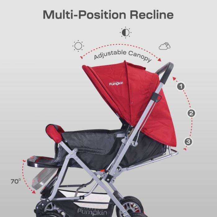 Kiddie Kingdom Stroller - 3 Position Recline, Easy Fold, Reversible Ha