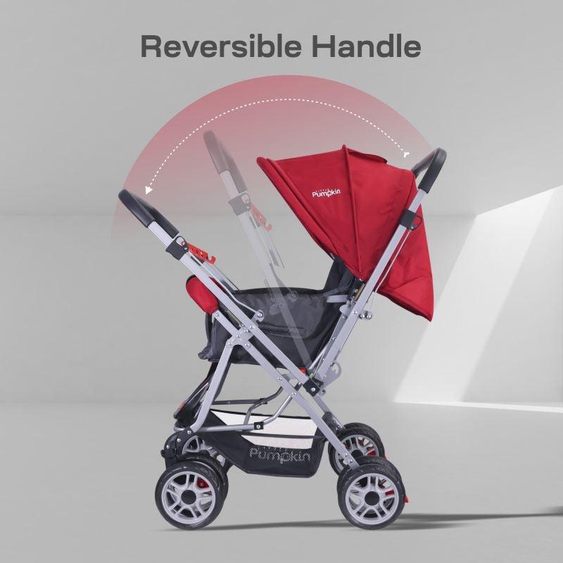 Kiddie Kingdom Stroller - 3 Position Recline, Easy Fold, Reversible Ha