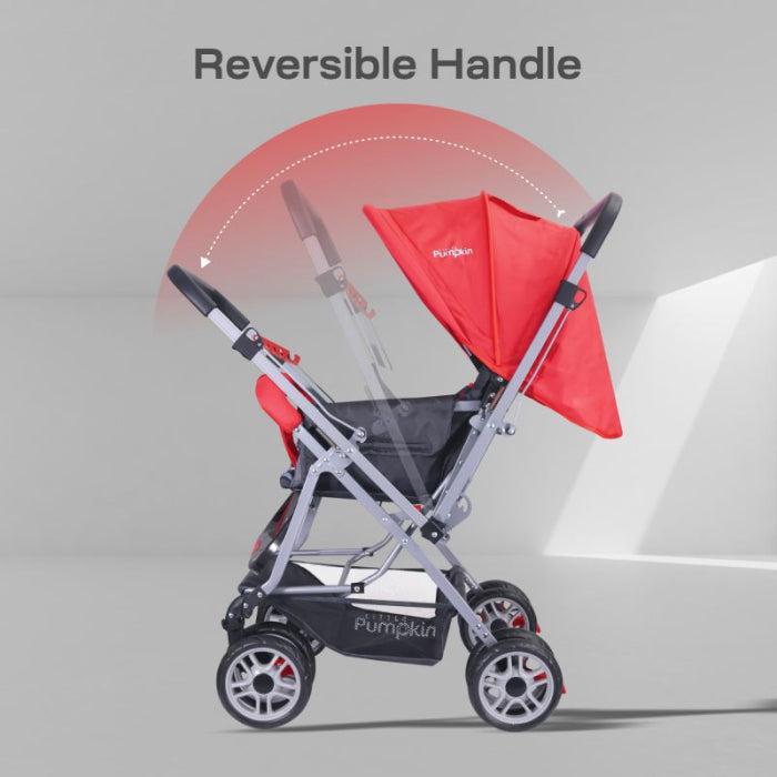 Kiddie Kingdom Stroller - 3 Position Recline, Easy Fold, Reversible Ha