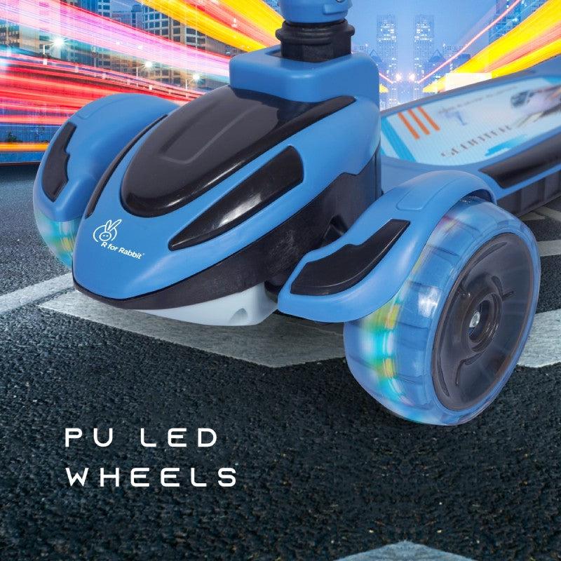 Road Runner Racer Scooter - PU LED Wheels, 4 Level Height Adjustment,