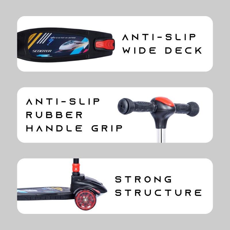 Road Runner Racer Scooter - PU LED Wheels, 4 Level Height Adjustment,