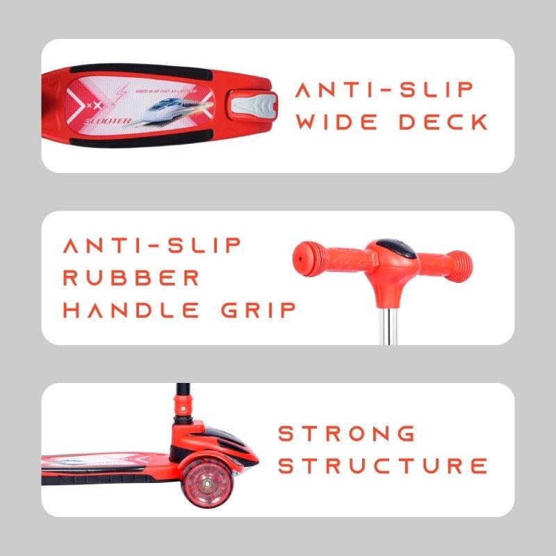 Road Runner Racer Scooter - PU LED Wheels, 4 Level Height Adjustment,